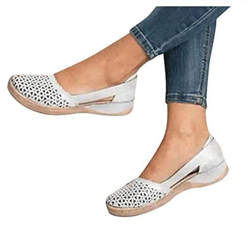 KHIIen Women's Peep Toe Bow Straps Slingback Cut Out Espadrilles Platform Wedge Sandals
