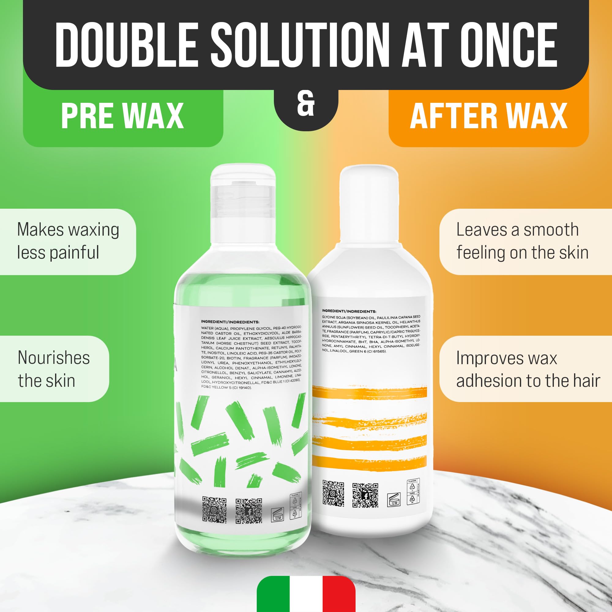 Bella Verde Pre and Post Waxing Care - Home Kit for Women and Men - Pack of 2 Pre & Post Wax Spray - Care for Brazilian Body Legs Eyebrows Face Lips Armpits