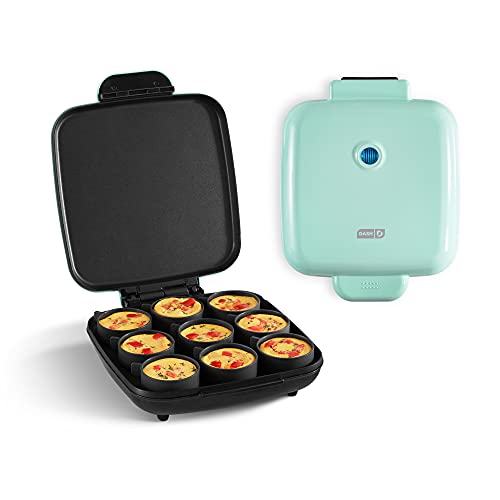 DASH Sous Vide Style Family Size Egg Bite Maker for Breakfast Bites, Sandwiches, Healthy Snacks or Desserts & & Mini Maker Electric Round Griddle for Individual Pancakes, Cookies
