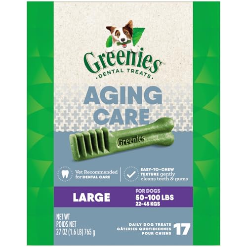 Greenies Aging Care Large Natural Dental Care Dog Treats, 27 oz. Pack (17 Treats)