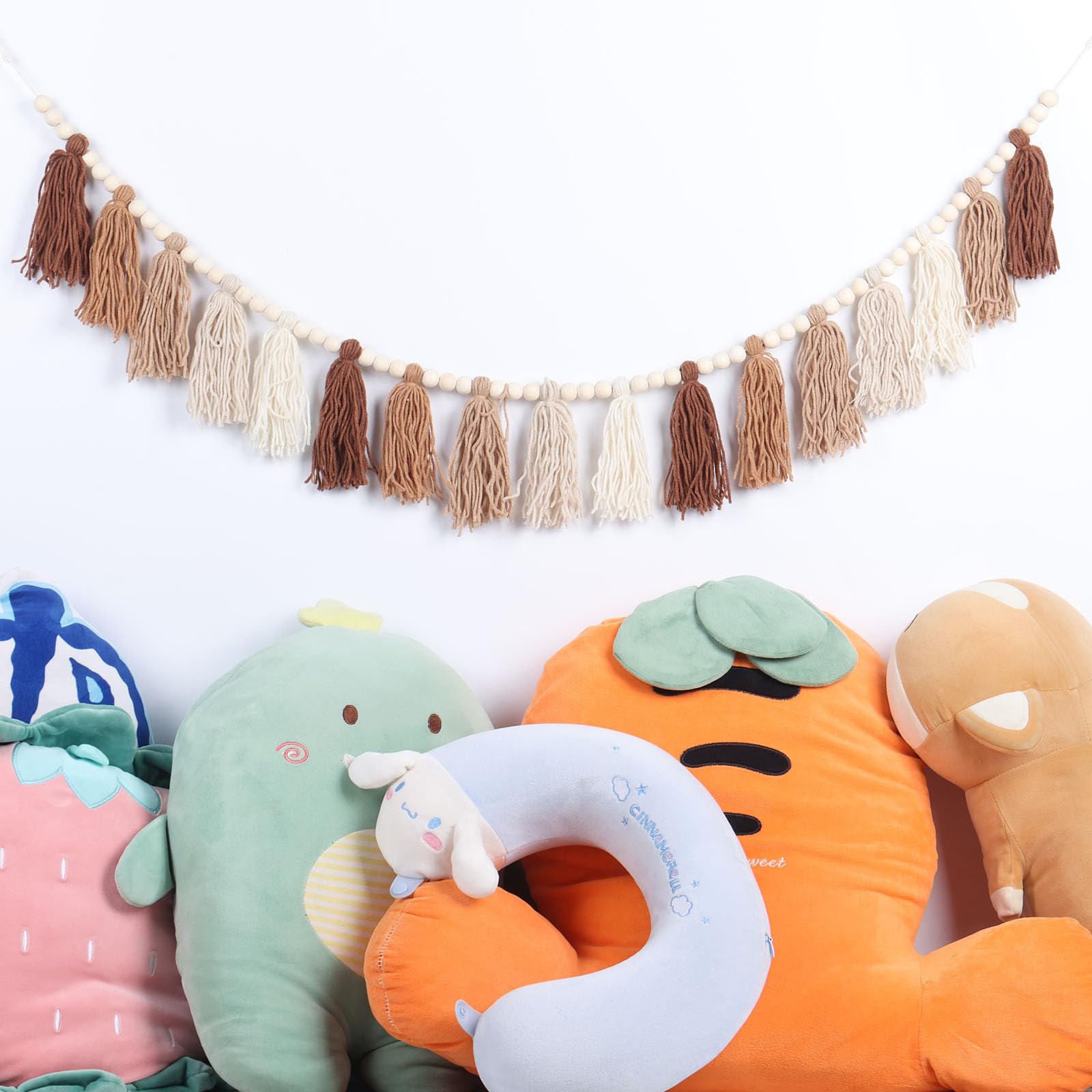 Boho Tassel Garland Terracotta Rainbow Tassel Wall Hanging Decor for Boho Party Classroom Nursery Kids Bedroom Dorm Office Birthday Baby Shower Wedding Decor
