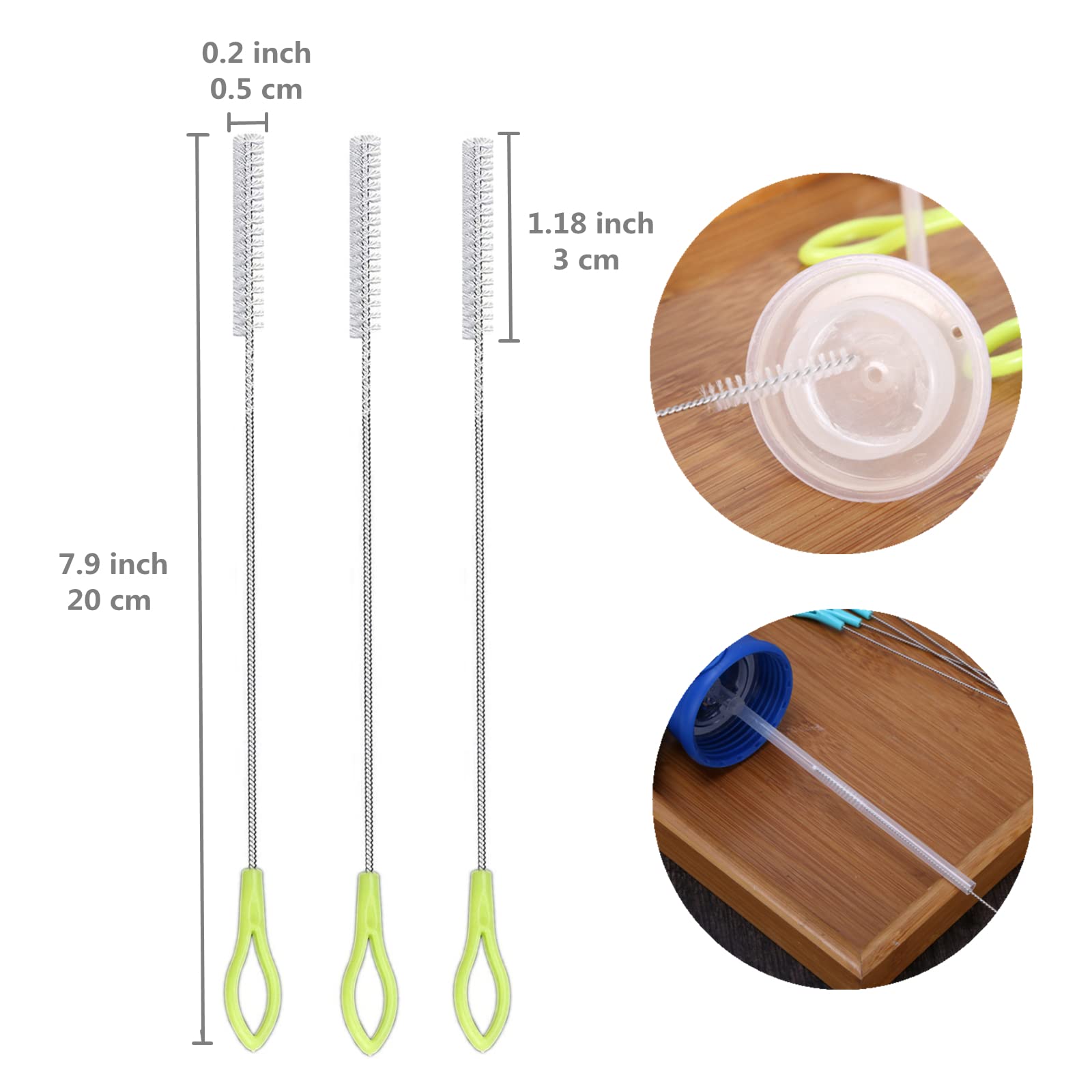 CHENJI Baby Bottle Brush. 3 in 1 Multifunctional Cup Lid Crevice Stain Cleaning Brush. Long Handle Water Bottle Brush with Replacement Head. Cup Brush, Pacifier Brush, Straw Cleaning Brush.