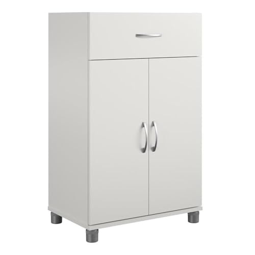 Pemberly Row Transitional 24" 1 Drawer/2 Door Base Storage Cabinet in White