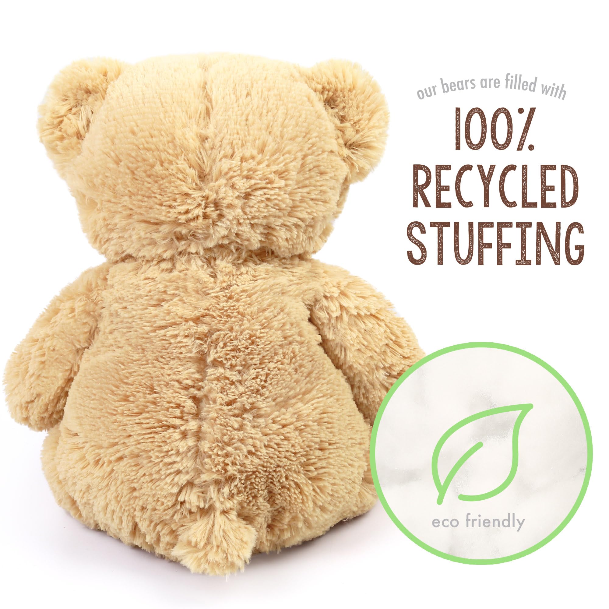 LotFancy Teddy Bear Stuffed Animal, 14 inch Brown Teddy Bear Plush Toy, Valentines Day Gifts for Girlfriend, Birthday for Kids