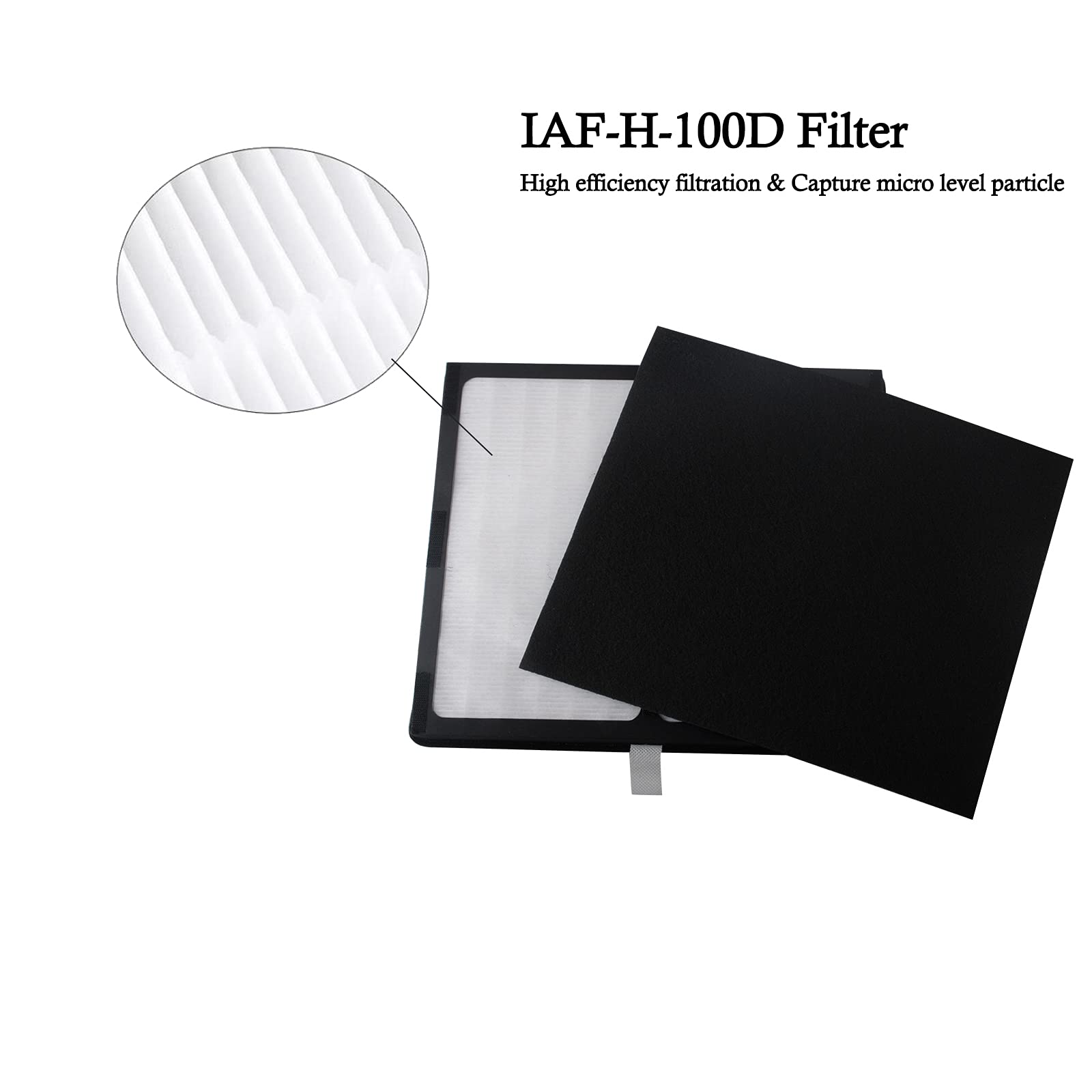 Hedday Air Purifier Filter D Compatible with Idylis IAP-10-280,1AP10280, AC-2118, AC-2123,Replace for IAF-H-100D(2 HEPA Filters & 2 Carbon Filters)