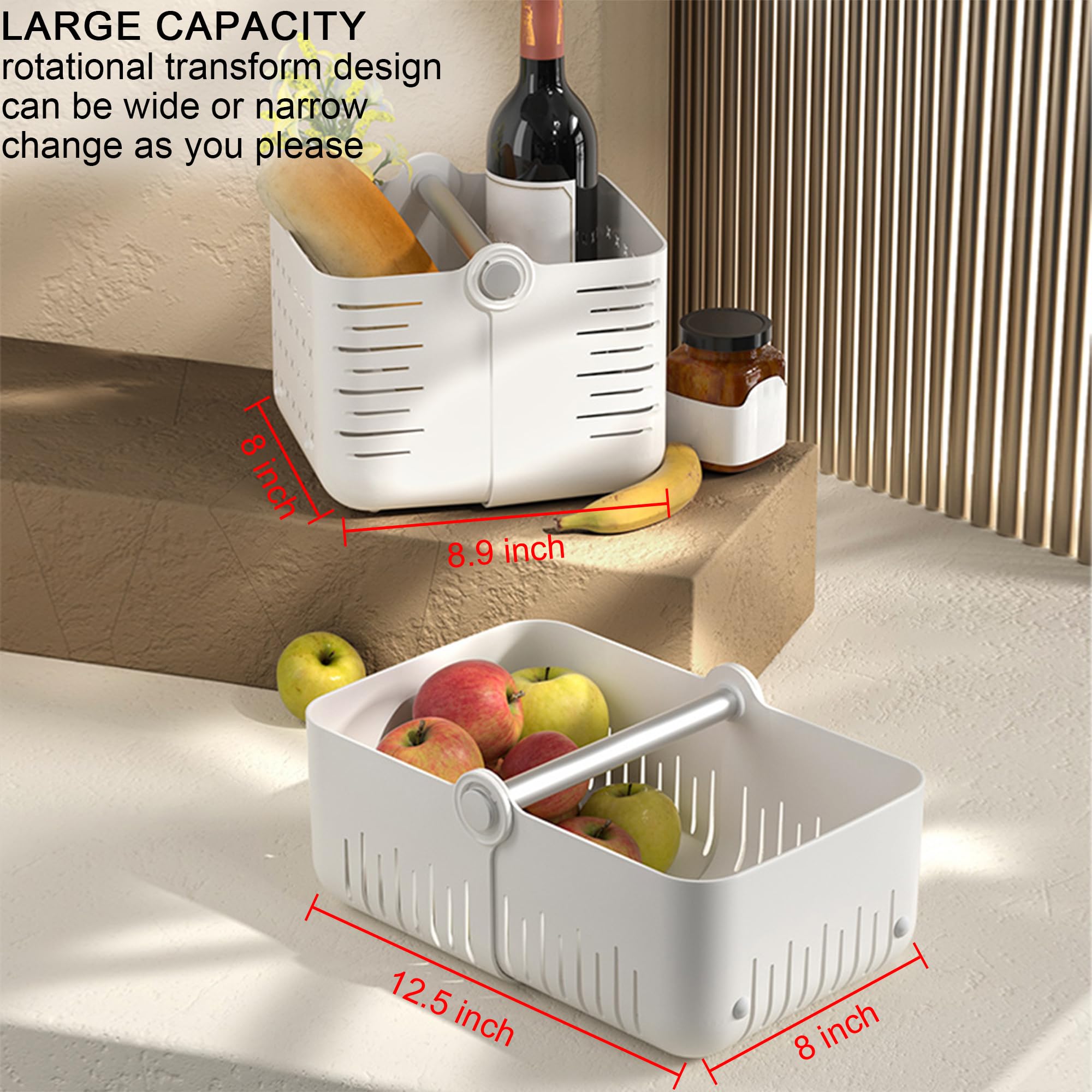 Domonic Home Shower Caddy Portable with Handle, Plastic Shower Caddy Dorm and Mesh Shower Caddy Set for College Dorm,Bathroom,Beach,Swimming,Gym, White