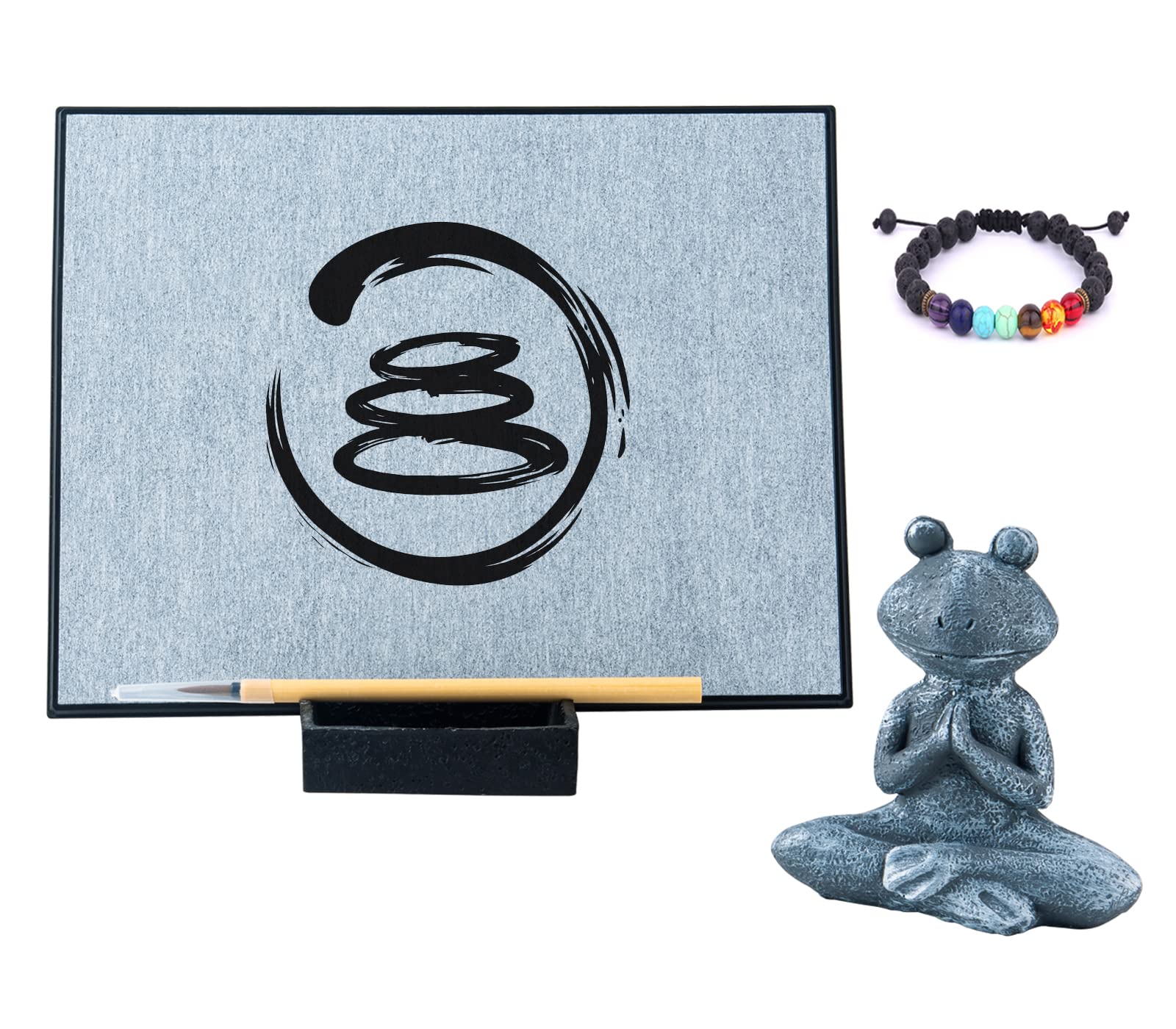 Buddha Zen Board Zen Meditation Board Inkless Drawing Board Ideal Buddha Frog Sculpture Relaxation Gifts for Women Or Men Cool Japanese Gifts