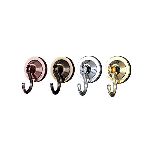 NL HOME Powerful Wreath Hangers for Window or Glass Door, 4-Pack Powerful Suction Cup Hooks Utility Hooks, Antique Gold