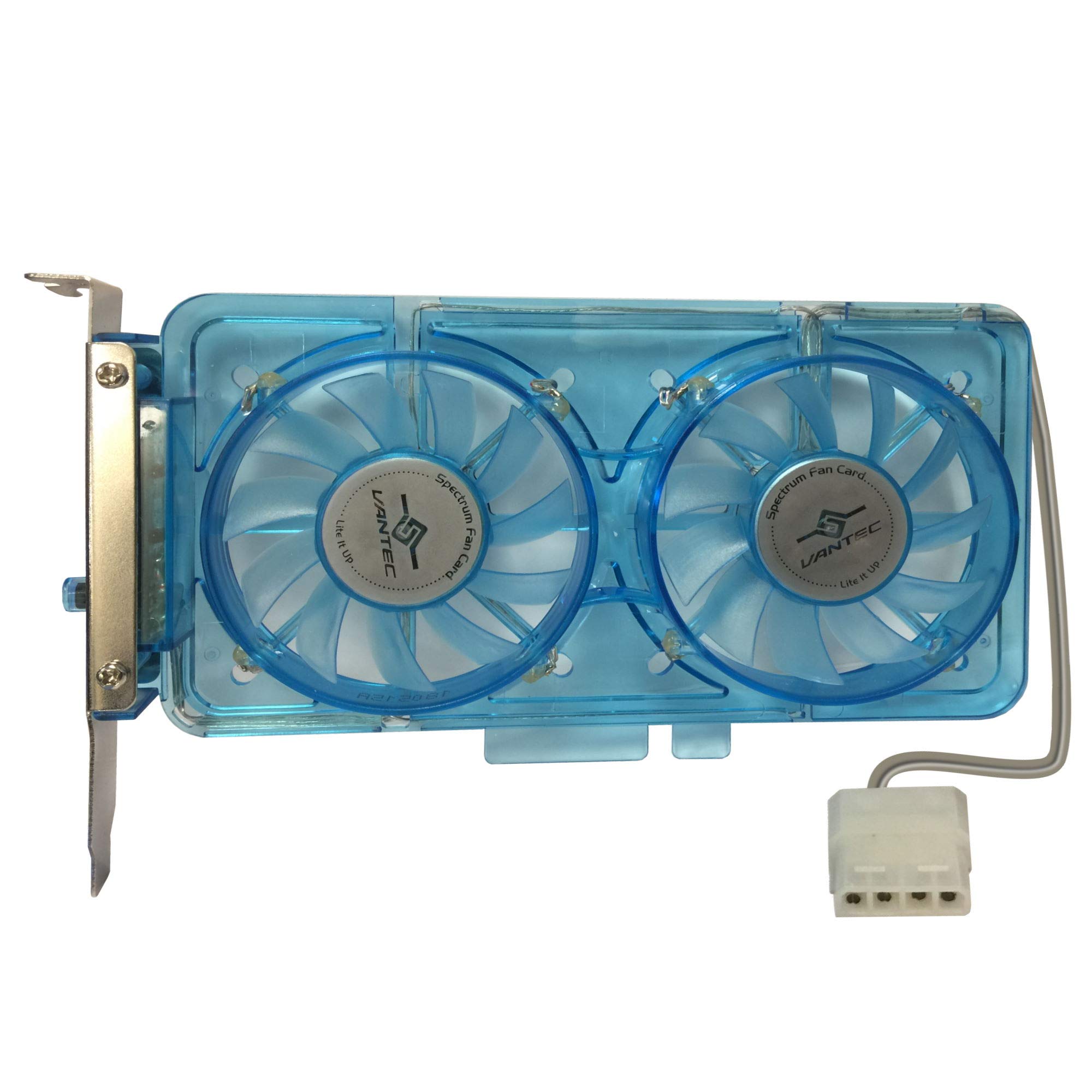 Vantec SP-FC70-BL Spectrum System Fan Card with Dual Adjustable 70mm UV LED Fans (Blue), 195x92x20mm