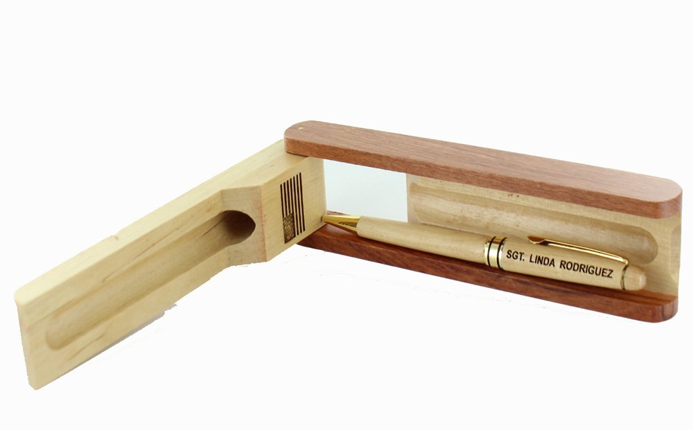 Rosewood and Maplewood pen in display box, includes Personalization
