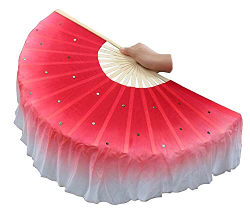 Black Temptation Chinese Folk Dance Fan Short Silk Flutter Fan Folding Silk Fan Veil #21