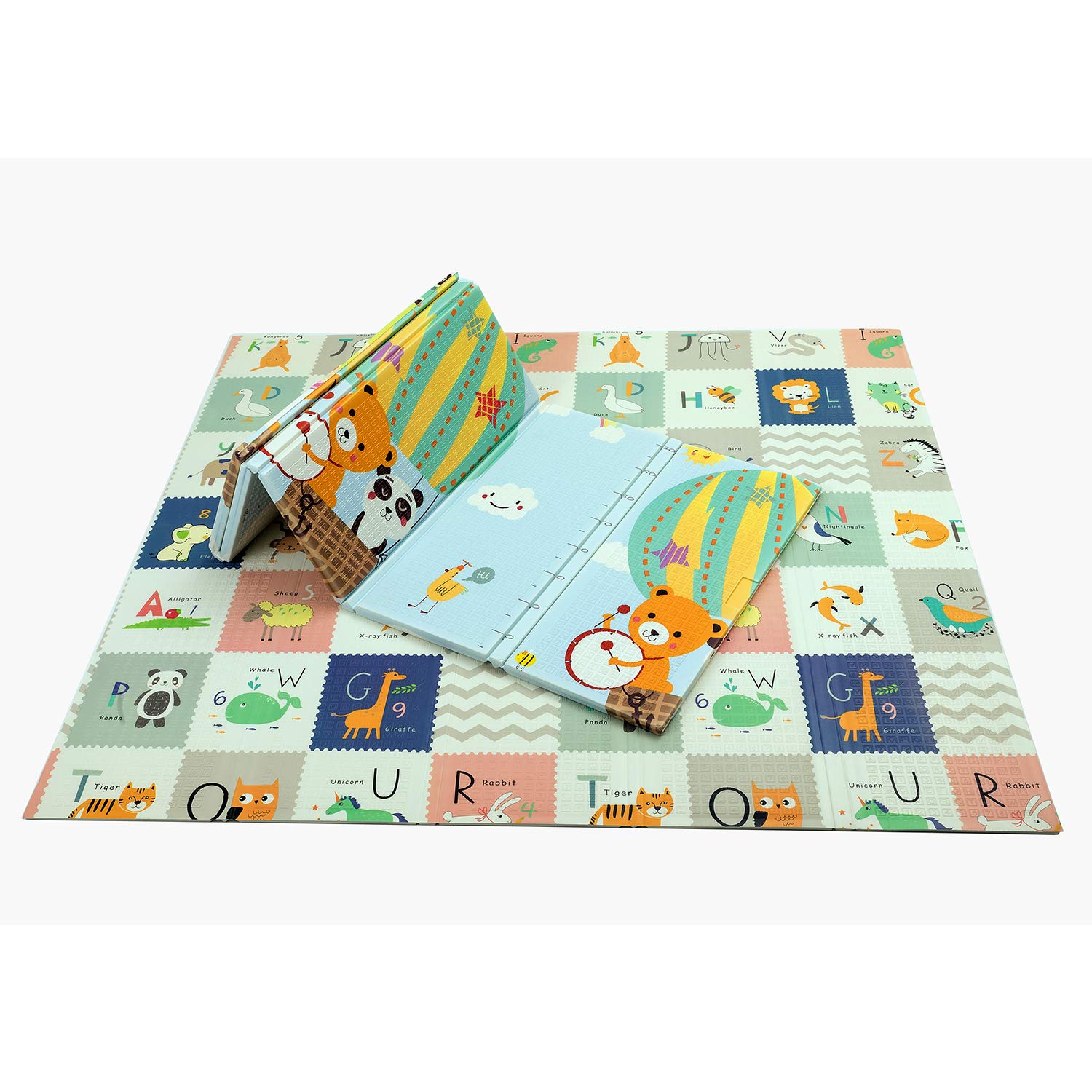 Baby Play Mat,Extra Large Baby Crawling Mat,Foldable & Reversible Foam Playmat,Non Toxic Padding Waterproof for Infants Toddlers(78x59x0.4 in)