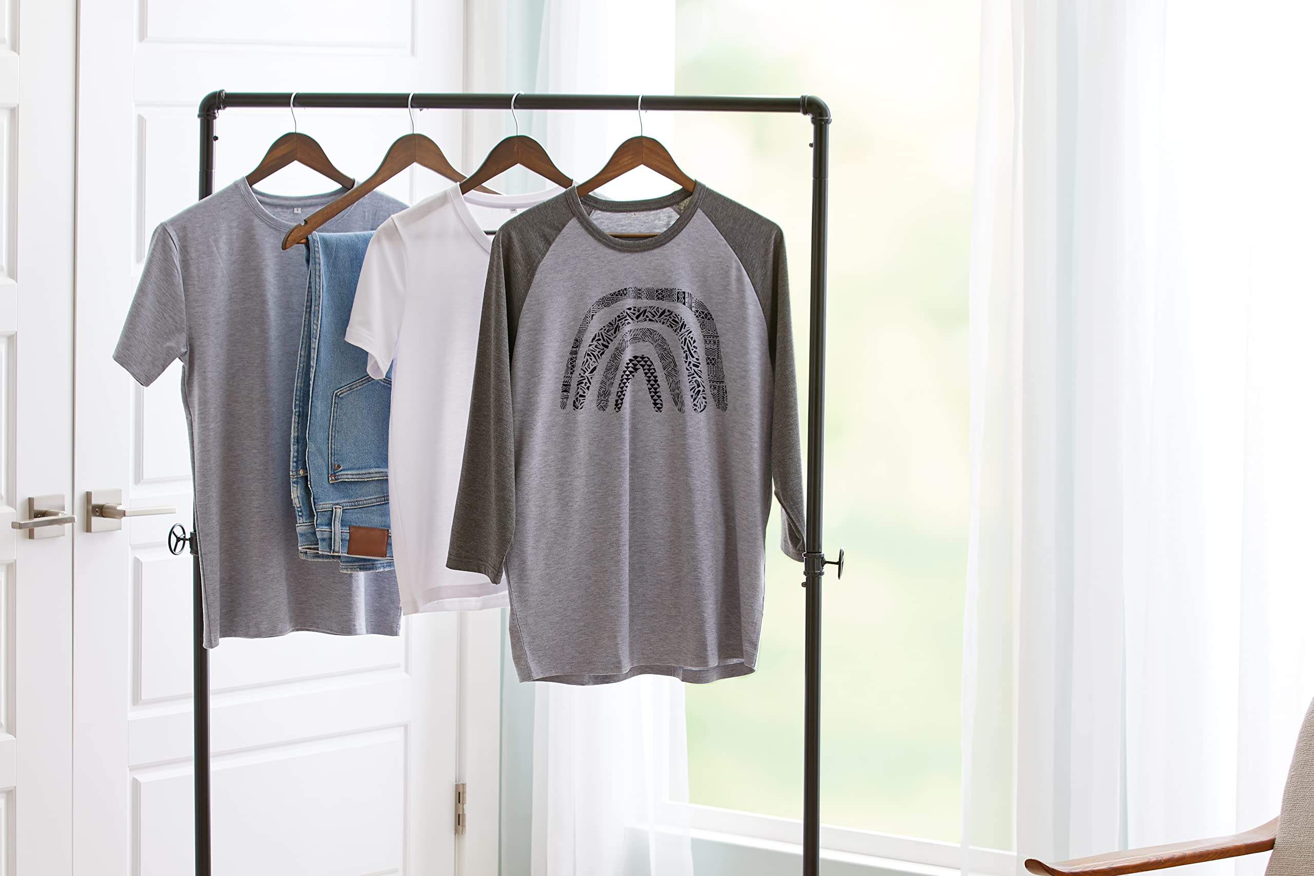 Cricut Mens Unisex Adult T-Shirt Blank, Raglan in Dark/Light Heathered Gray, 2XL, Light Heathered Gray, XX-Large US