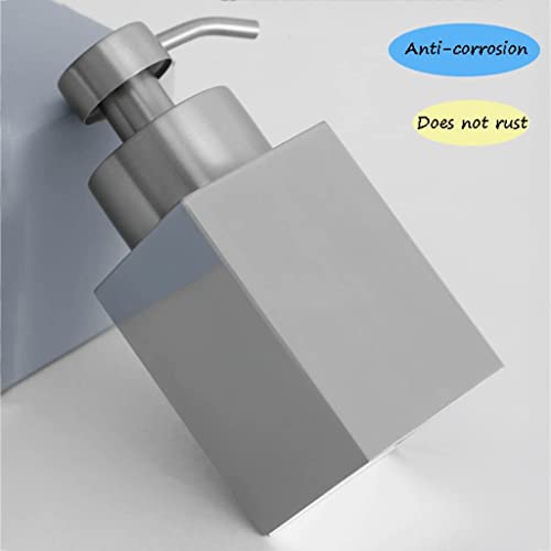 BREWIX Stainless Steel Soap Dispenser Square Frosted Foam Soap Pump for Home Kitchen Restroom Lotion Dispenser, 6.7 Oz / 200 Ml Soap (Color : Gray-2)