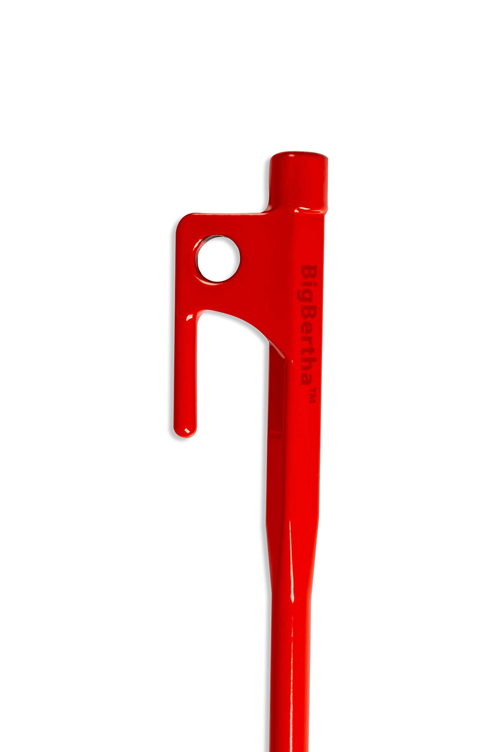 Big Bertha Extreme Heavy Duty Forged Steel Tent Stakes for Camping and Backpacking (4-Pack, Red, 12 inches)