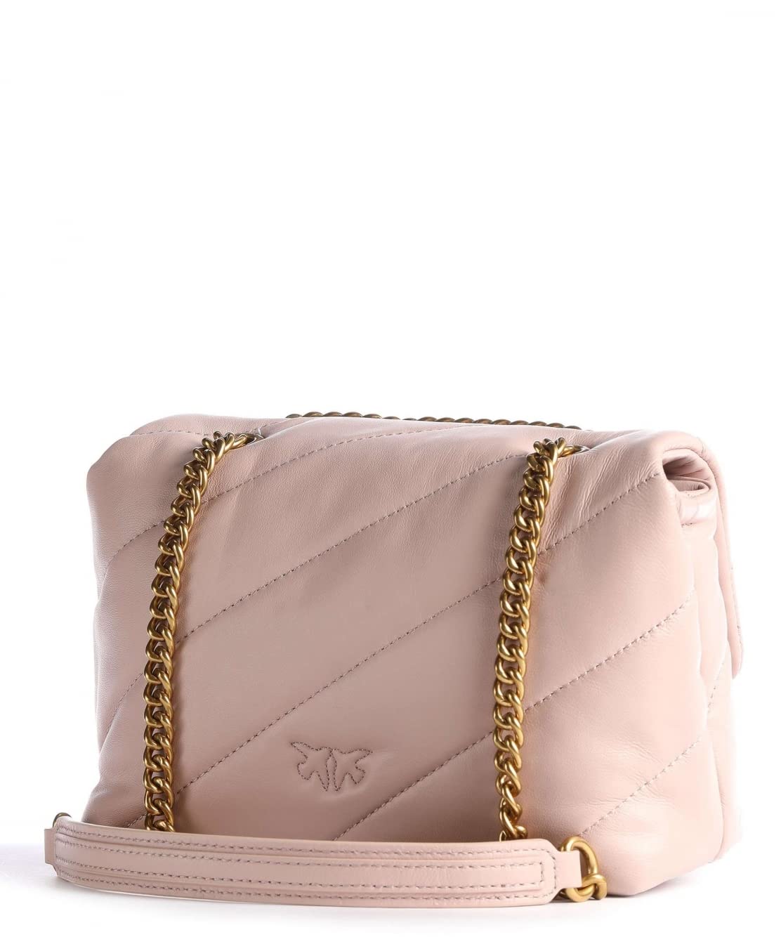 Pinko Love Mini Puff Maxi Leather Shoulder Bag, Pink