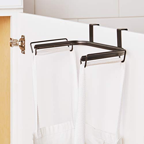 Spectrum Diversified Ashley Over-The-Cabinet-Door Grocery Installation Plastic Recycling & Trash, Under Sink Garbage Bag Holder, Bronze