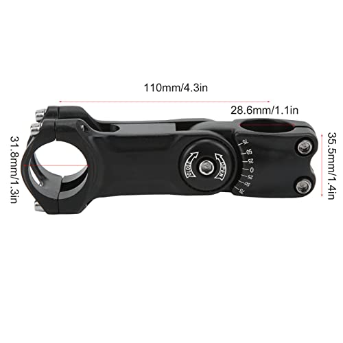 Bicycle Stem, 70° Adjustable Handlebar Extender CNC Machining Heavy Duty Anti Deformation for Road Bike(31.8 * 110)