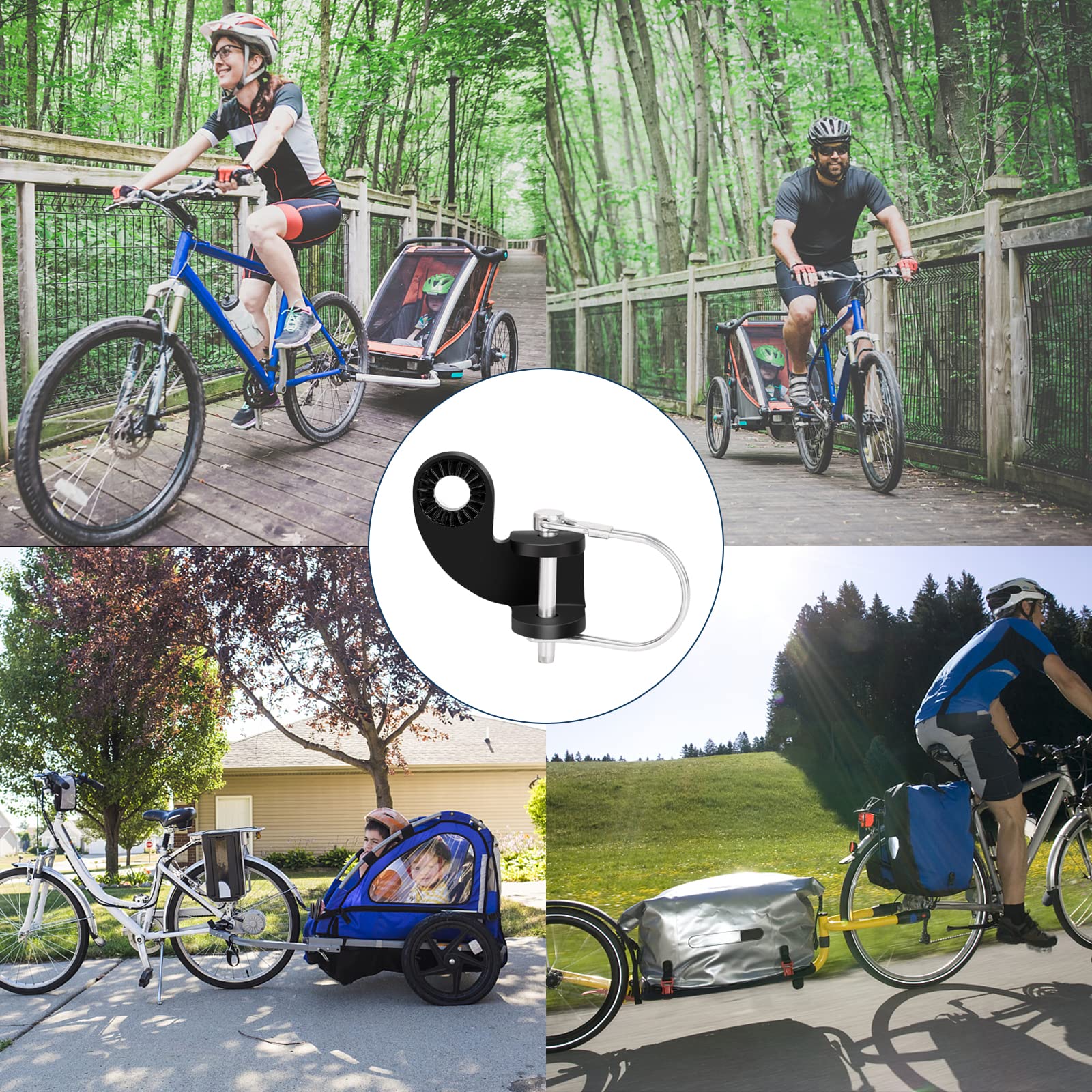 Bicycle Trailer Hitch,Blibro 12MM Steel Coupler Hitch Attachments Trailers Adapter Replacement Connector Included for Kids Burley Bee Bike Pets Trailers
