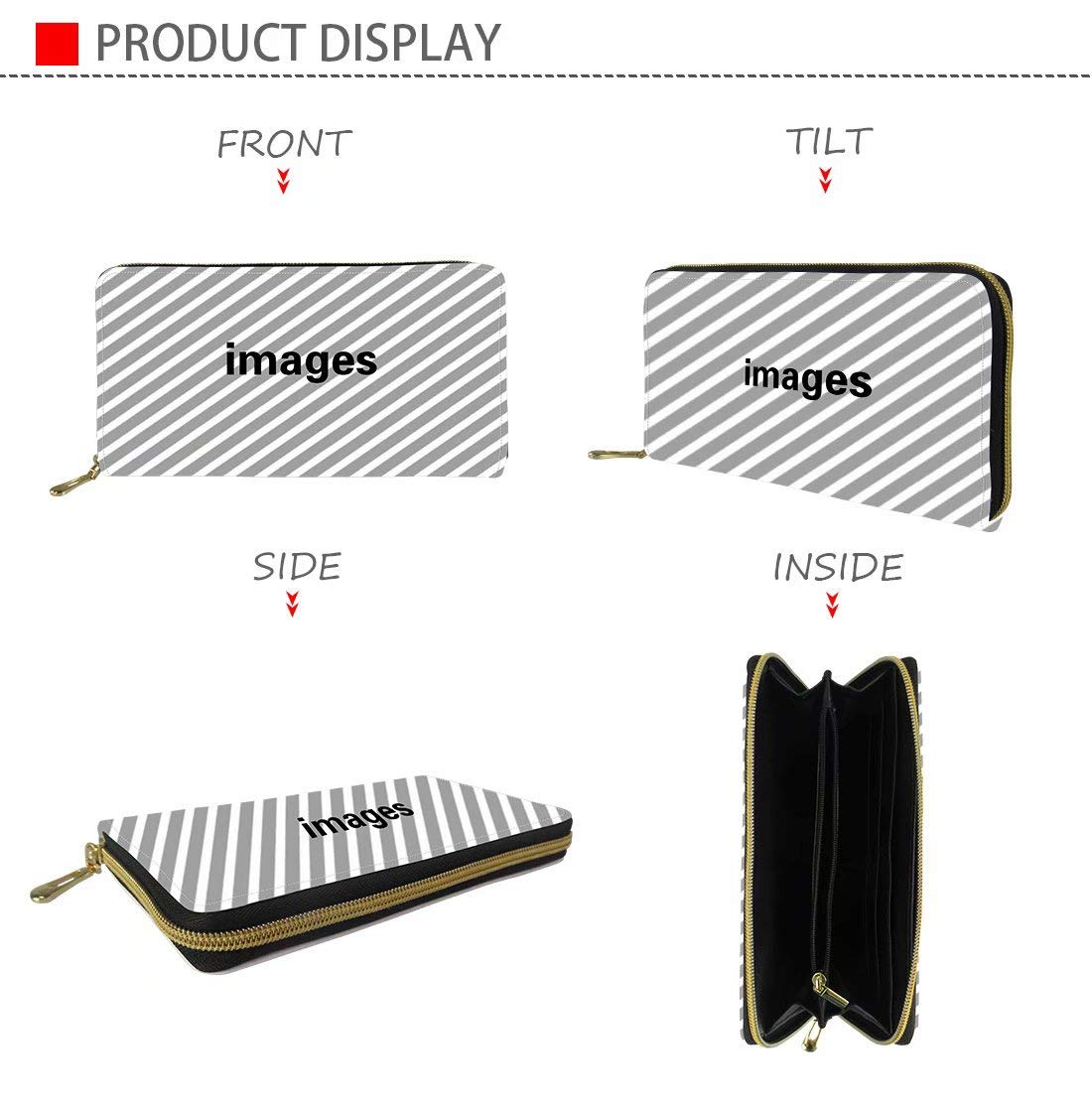 Forchrinse Giraffe Print Wallet for Women PU Leather Card Holder Phone Checkbook Organizer Zipper Coin Purse