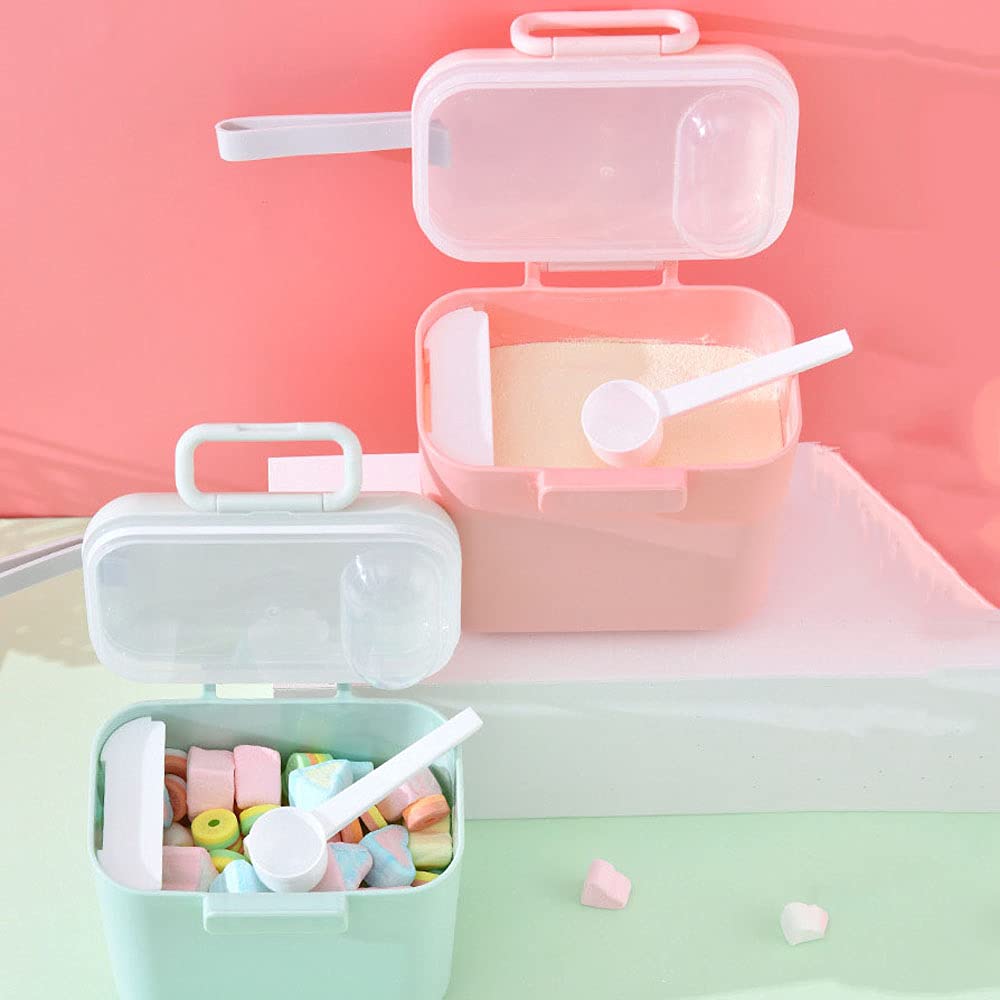 CHDHALTD Baby Milk Powder, Portable Baby Food Storage Box Essential Cereal Infant Milk Powder Box Toddle Snacks Container(400ML,Pink)