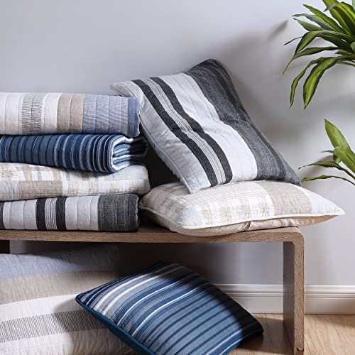 Nautica Home | Adleson Collection | 100% Cotton Reversible and Light-Weight Quilt Bedspread, Pre-Washed for Extra Comfort, Easy Care Machine Washable, Twin, Blue/Grey