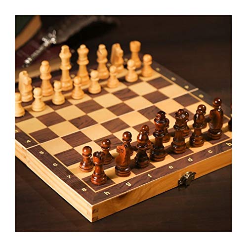 Chess Set Folding Magnetic Large Board with 34 Chess Pieces Interior Board Game Set Pieces