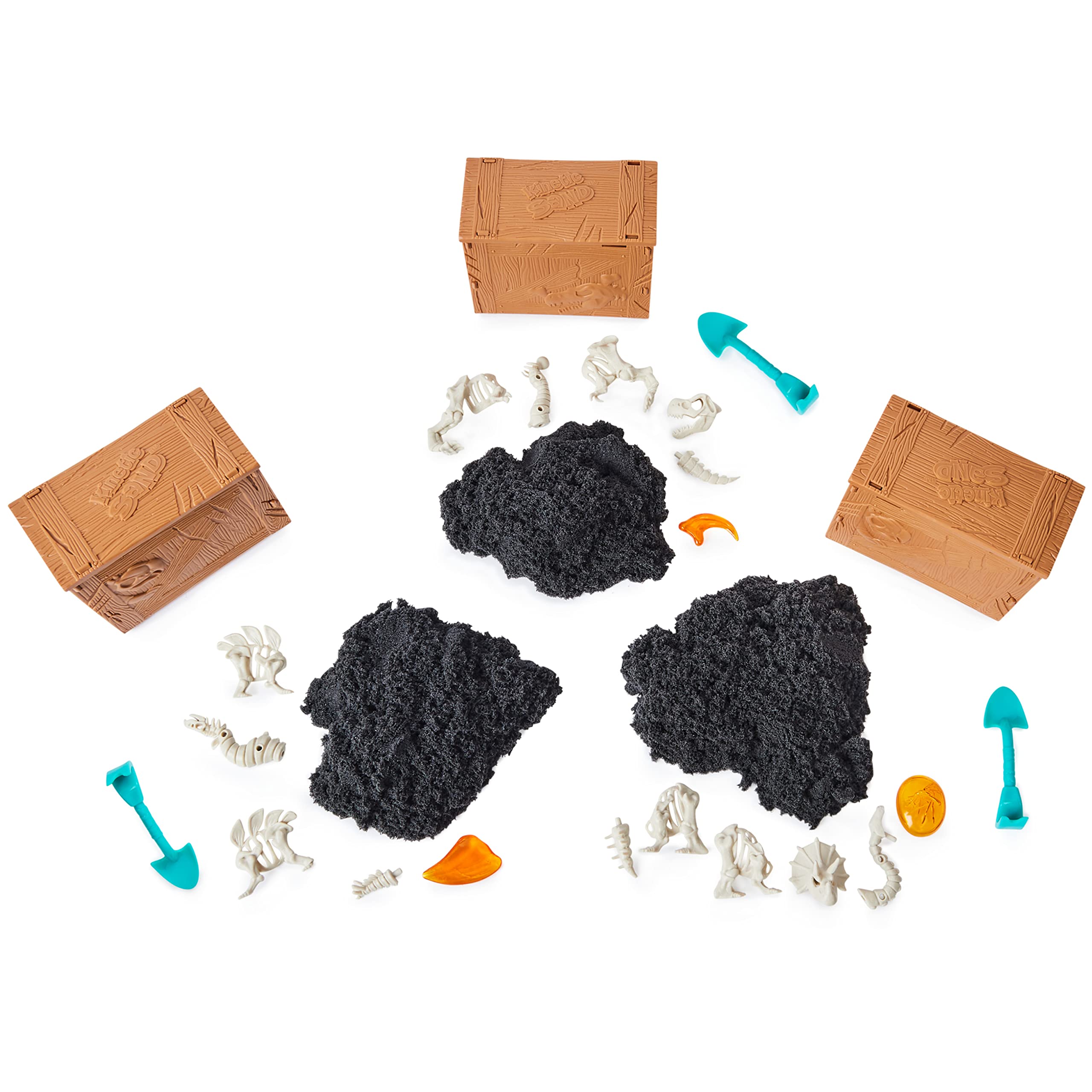 Kinetic Sand, Dino XCavate 3-Pack, Made with Natural Sand, Play Sand Sensory Toys for Kids Ages 6 and Up