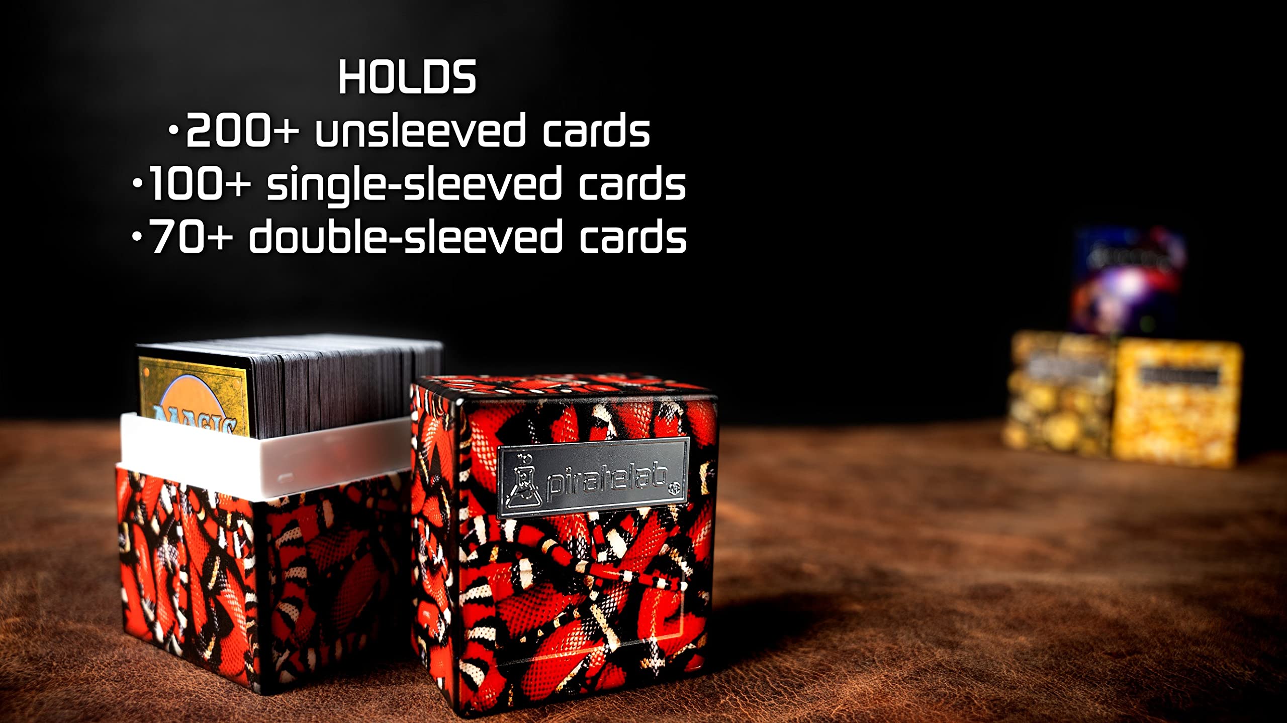 Pirate Lab Artist Series Defender Card Deck Box [200+ Cards] Impact Resistant Card Deck Box - MTG Card Game Case Storage | Snake