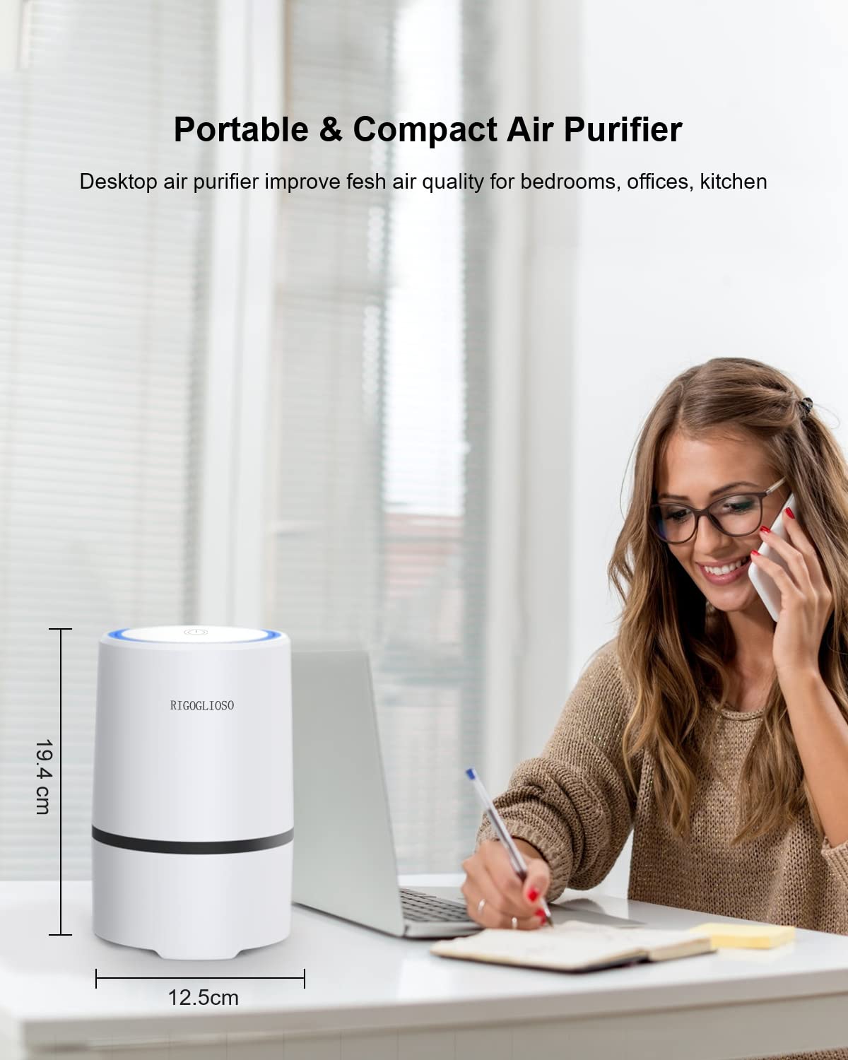 RIGOGLIOSO Portable Air Purifier,Air lonizer,USB Air Cleaner, True Hepa Homes Air Purifier Replacement Filter, Models GL2103/SY900S Filter