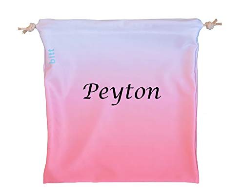 Bitt Sportswear Personalized Gymnastics Grip Bag - Ombre Colors, Customized Bag with Crystals Option (Coral White Ombre)