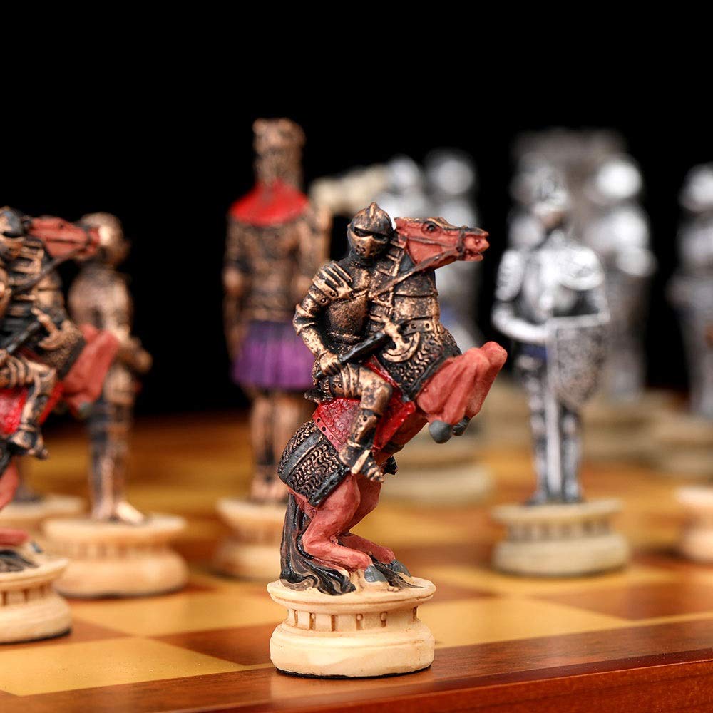Chess Set Middle Ages Knight Battle Theme Chess Chess Set Themed Chess Suitable for Children and Adults Over 3 Years Old