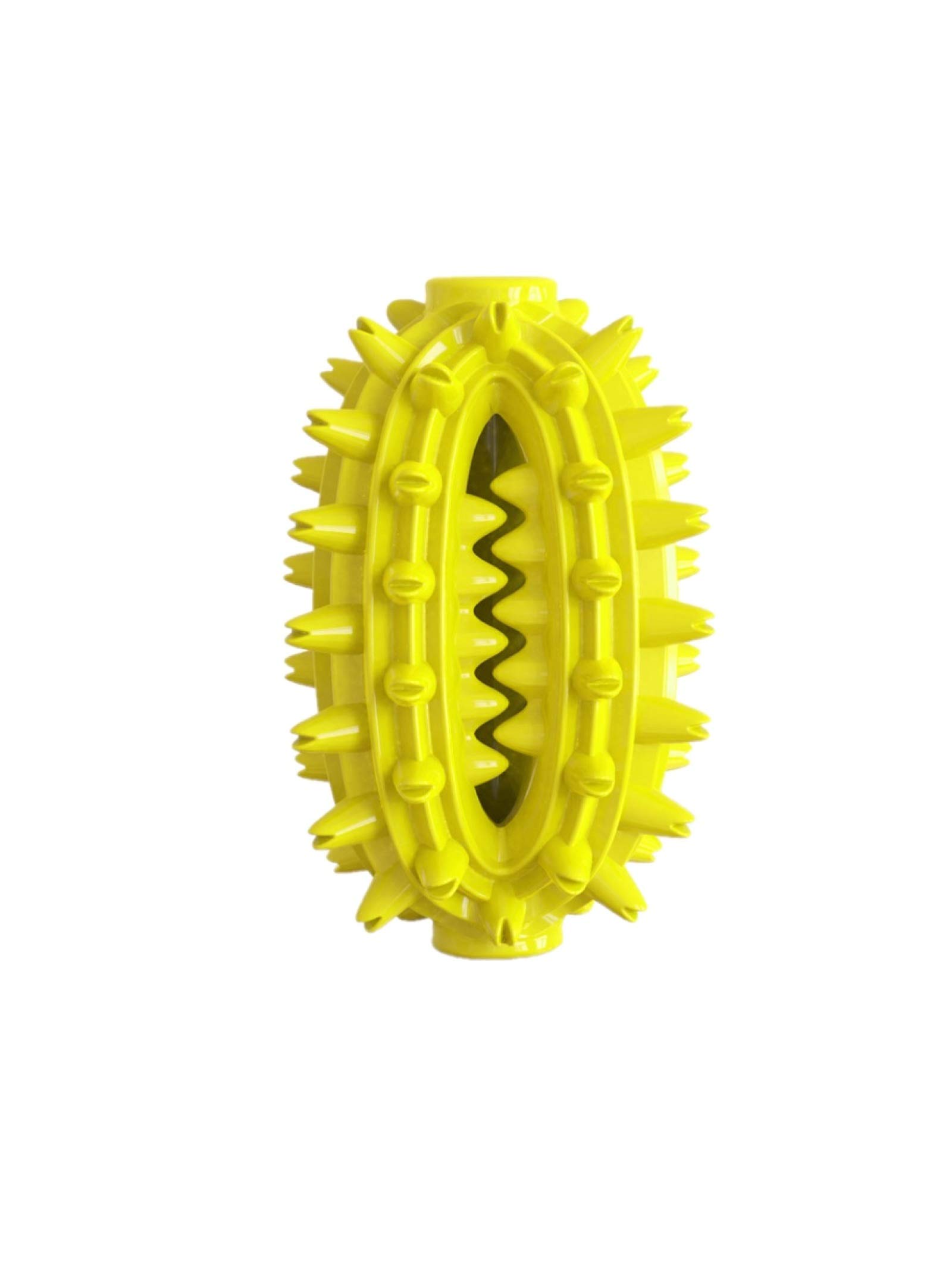 Dog Toothbrush Chew Toy, Corn Shaped Chew Toy, Dog Teeth Cleaning Dental Toy with Cotton Rope for Dogs, Puppies and Aggressive Chewers in Aspect of Size: Small Medium Large (Color Yellow)