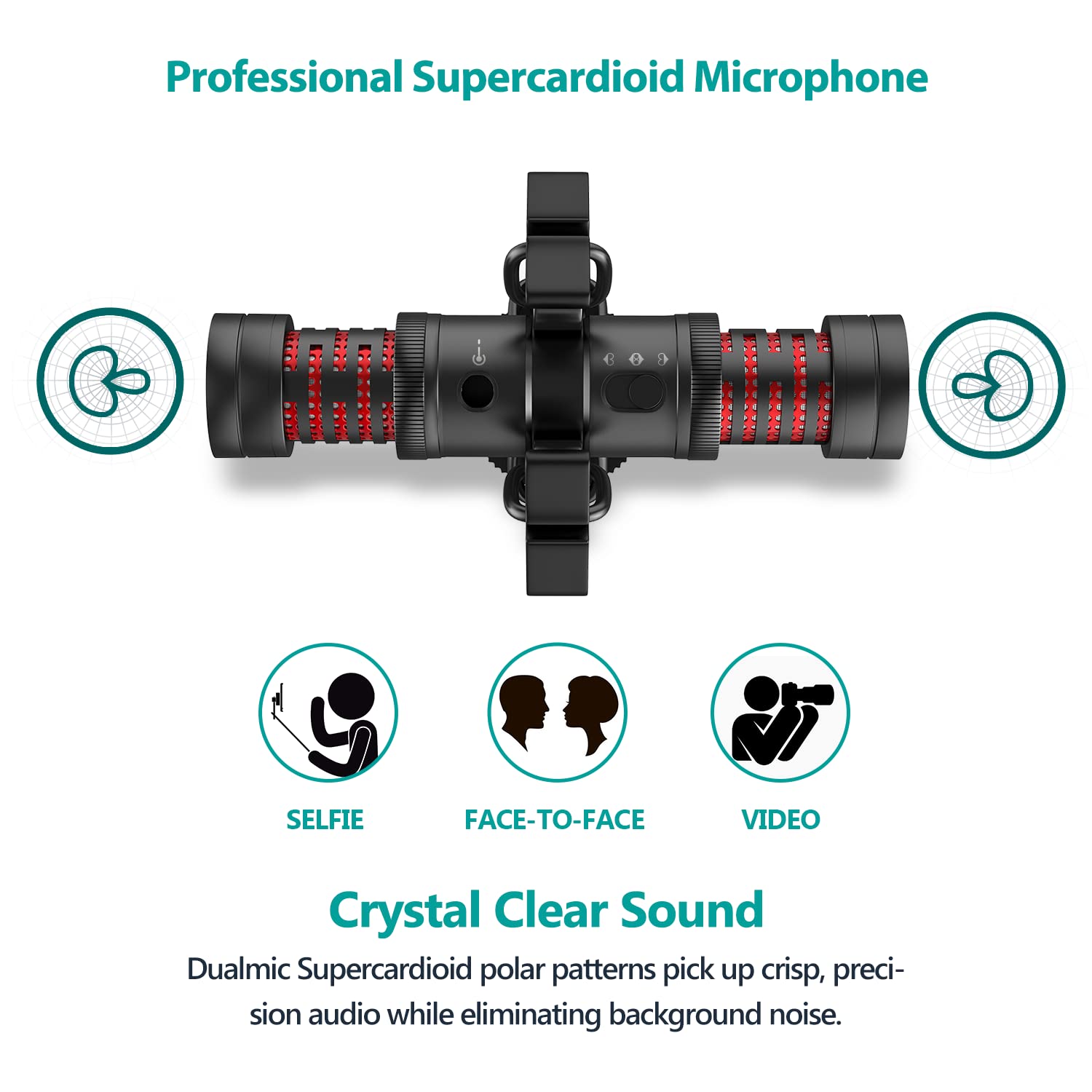 Bietrun Two-Sided Camera Microphone for Canon Sony Nikon DSLR Camera with Shock Mount, Deadcat Windscreen, Universal External Video Metal Shotgun Mic for Tiktok YouTube Vlogging, Interview, Recording