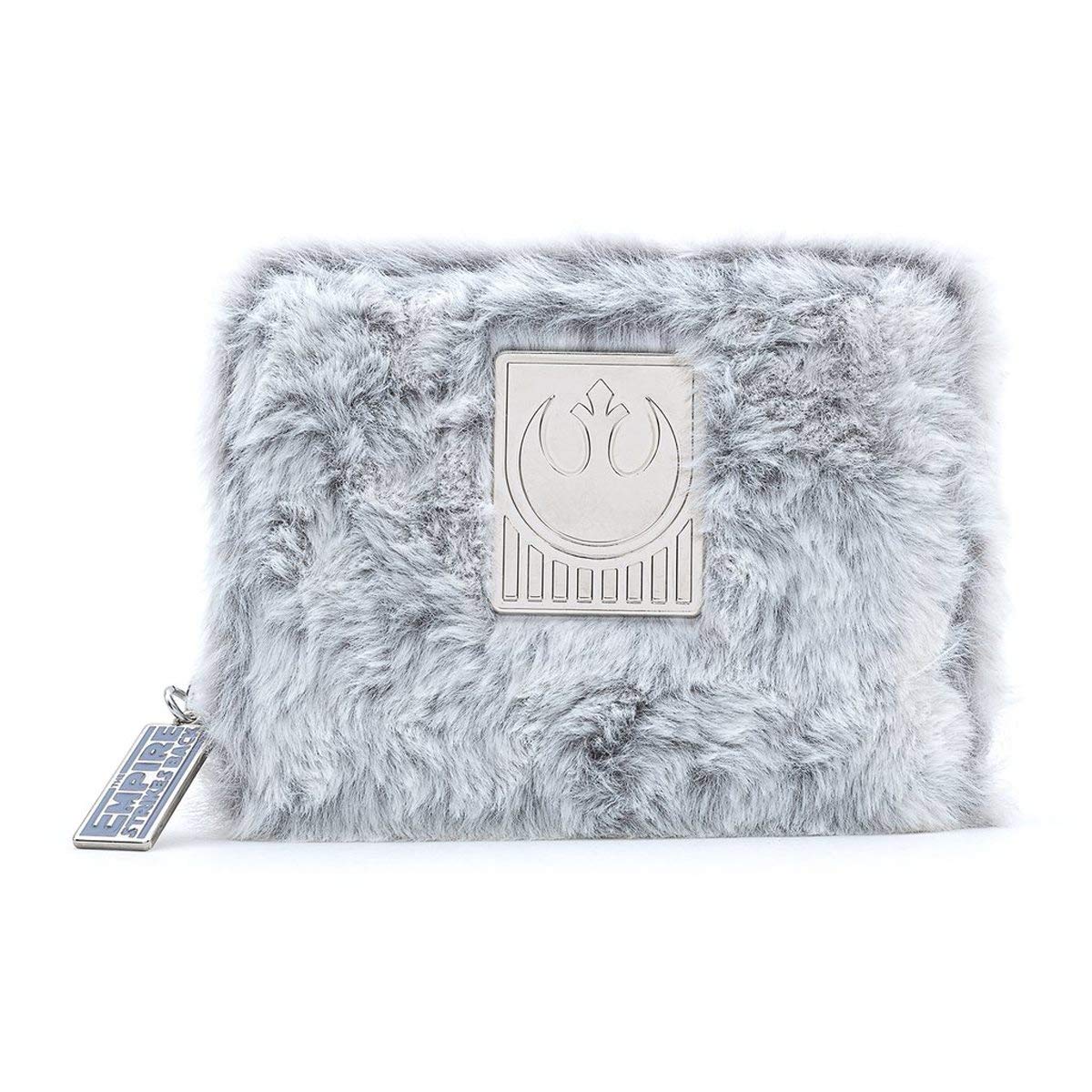 Loungefly x Star Wars The Empire Strikes Back 40th Anniversary Hoth Faux Fur Zip-Around Wallet (Blue, One Size)