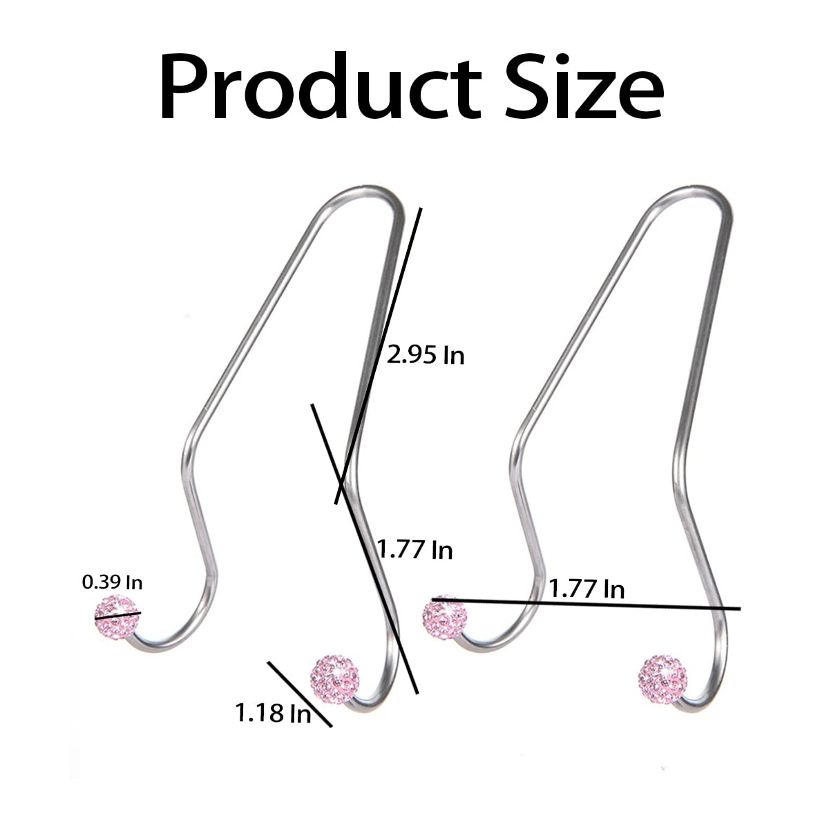 AUCELI 2PCS Bling Car Headrest Hooks, Rhinestones Car Back Seat Headrest Organizer, Diamond Auto Backseat Hanger Storage Holder for Bag Purse Clothes Grocery, Universal for SUV Truck (Pink)