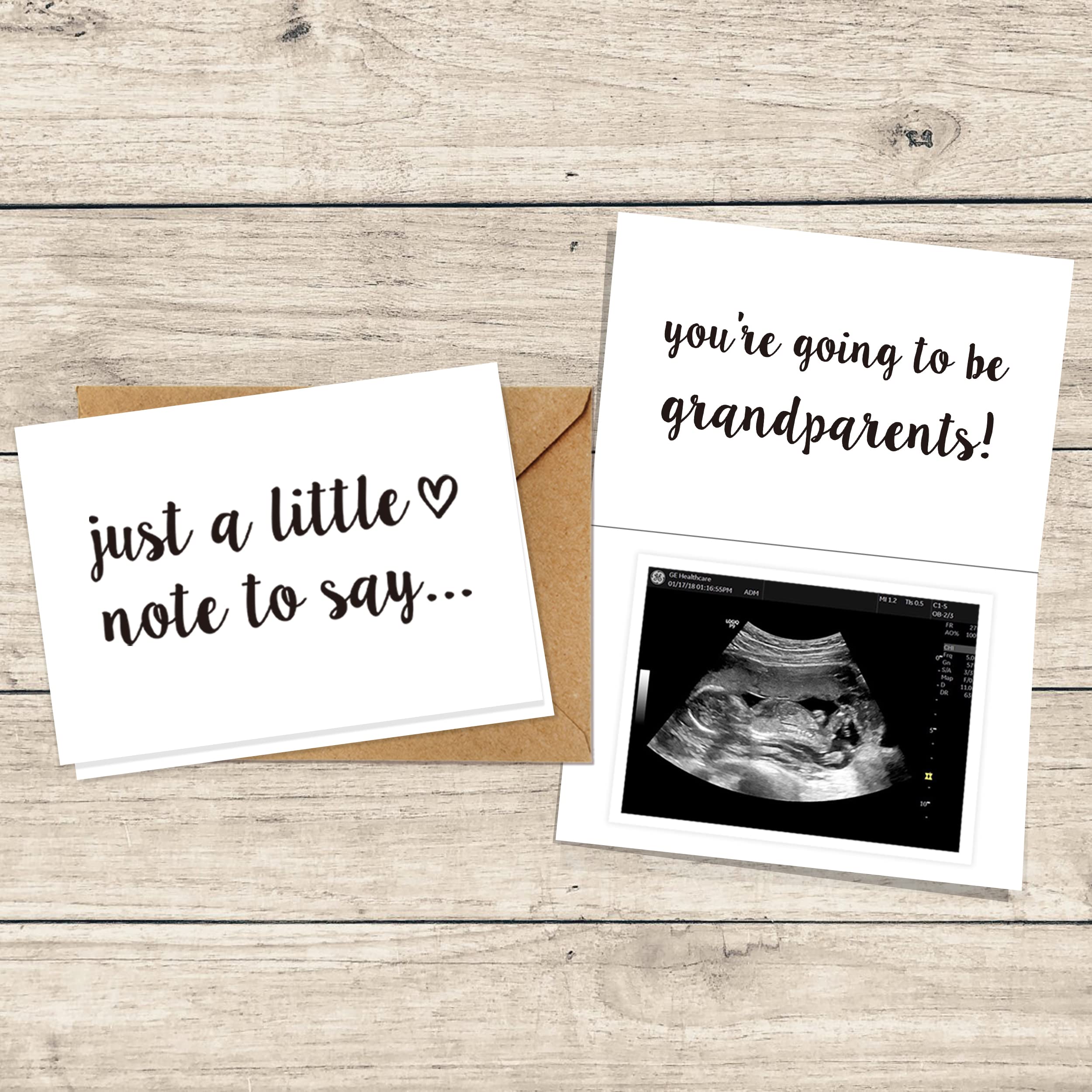 Blinking Stars Grandparents Baby Announcement Set - Includes Coffee Mug, Onesie, Positive Pregnancy Test, Reveal Card, and Gift Box