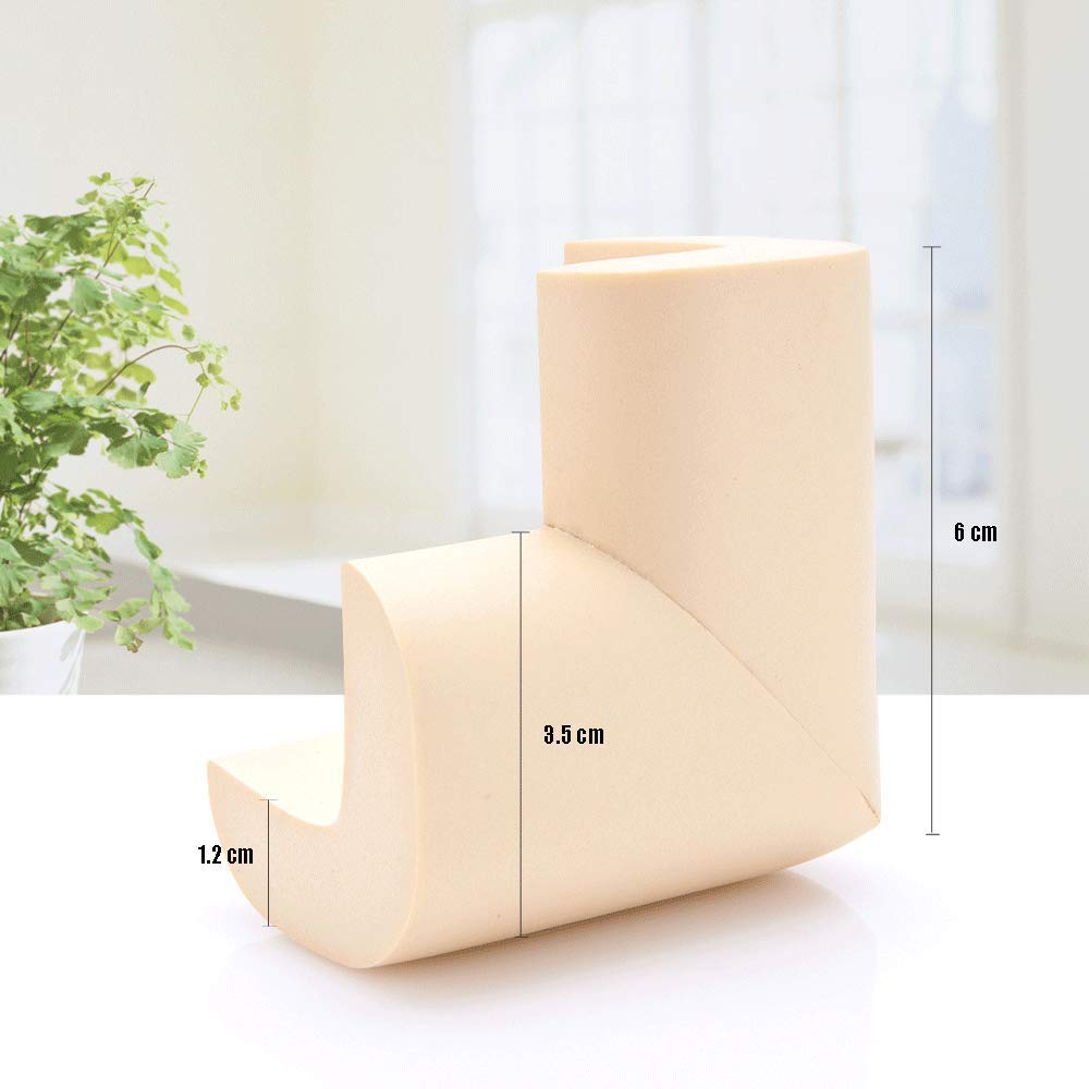 Baby Proofing Edge and Corner Guard Protector Set,Safety Bumpers,for Tables and Chairs, Doors, Corners, 6.5ft, Pack of 2 (Creamy-White)