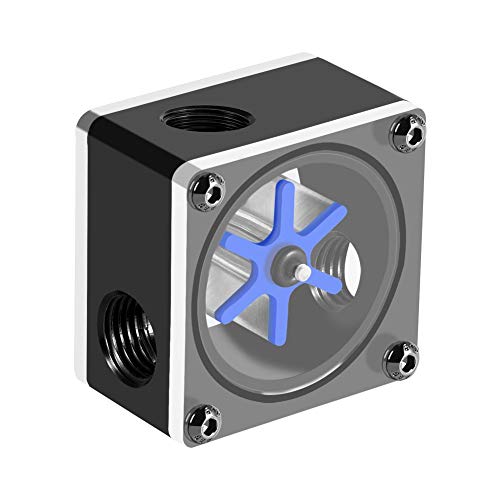 Diyeeni Flow Meter Indicator, G1/4 Thread PC Flow Meter, 6 Impeller 3 Ways PC Water Cooling Flow Meter, with Silicone Sealing Ring