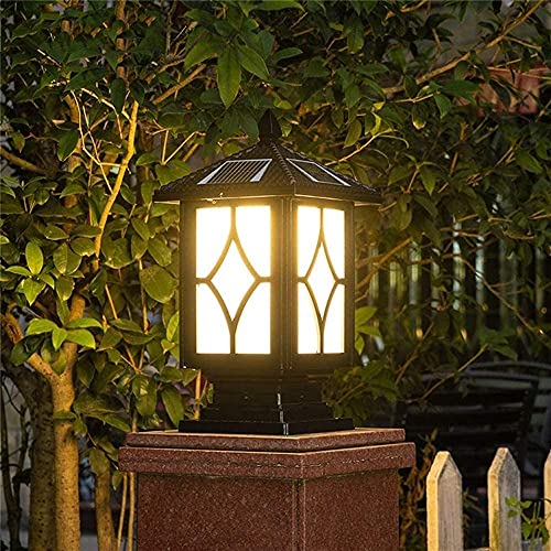 KLFJFD Solar Lights Outdoor,IP65 Waterproof Antique Lawn Lights LED Two-Color Light Exterior Post Pillar Lights Fixture,for Home Garden
