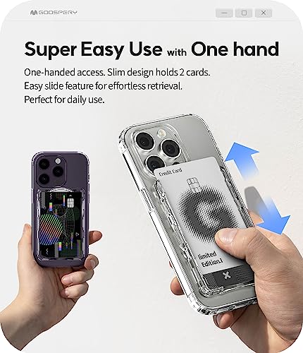 GOOSPERY Clear Bumper Case with Magsafe Magnetic Card Holder Compatible with iPhone 14 Pro, Shockproof Phone Cover with Reinforced Inner Corners, Clear