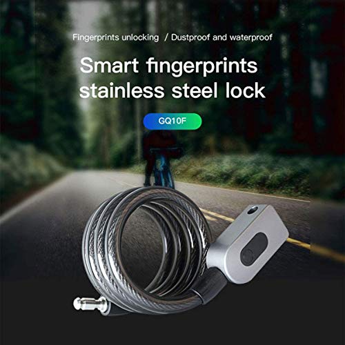 Blacklight Bike Chain Lock, Waterproof Anti-Theft Smart Touch Fingerprint Recognition Lock, USB Charging Bike Lock for Bicycles, Mountain Bikes, Keyless Lock