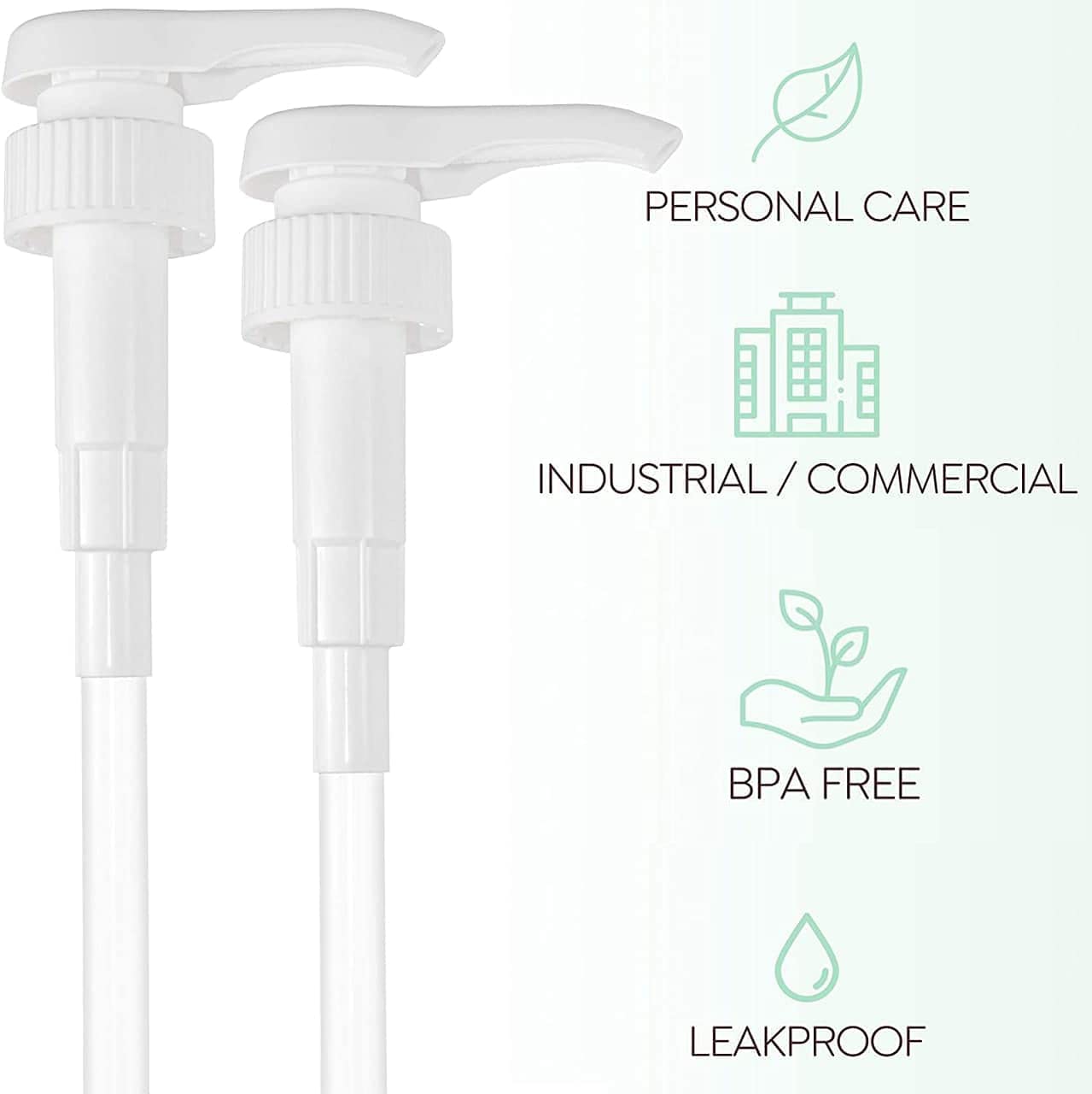 Gallon Pump Dispenser - for Plastic or Glass Bottles β Heavy-Duty Leak Proof for Commercial and Household Use - Plastic Pump for 1 Gallon Jug β Non-BPA Plastic (Pack of 6)