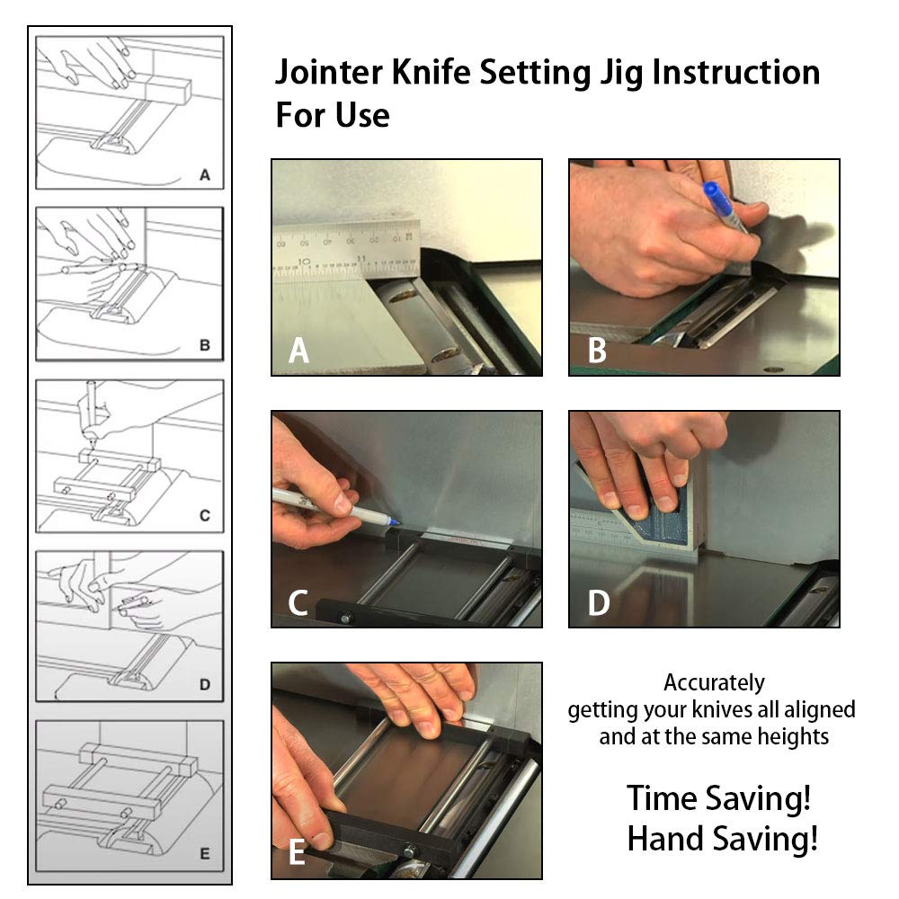 BLSGBUIDING Jointer Knife Setting Jig Metal Bars with Magnets for 4"-8" Jointer Blades Easy Quick Install - 1pack