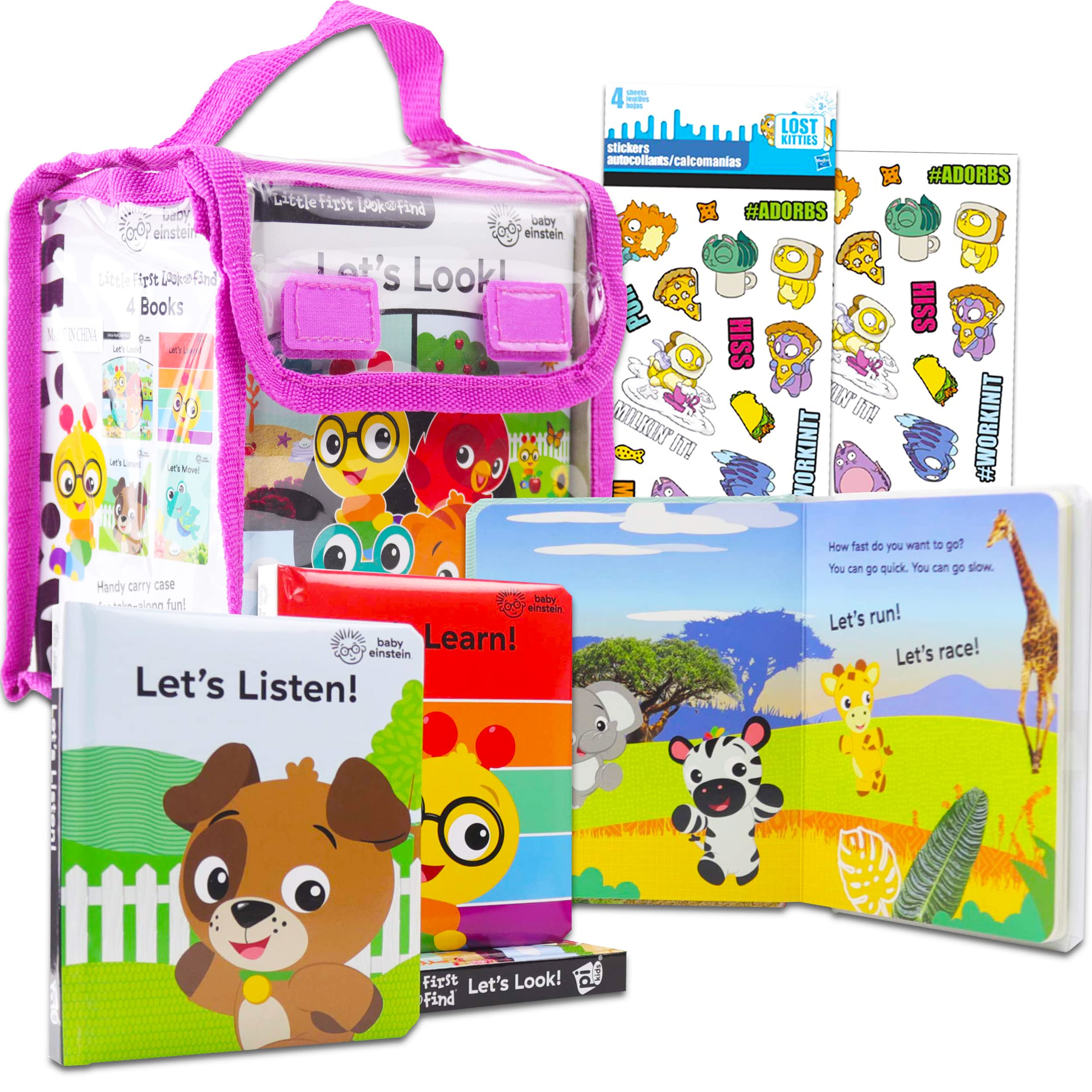 Baby Einstein Story Books Collection for Toddlers ~ Busy World Interactive Baby Einstein Board Book with Stickers (Baby Einstein Books for Kids)