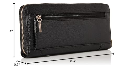 GUESS womens Naya Large Zip Around Wallet, Black, One Size US