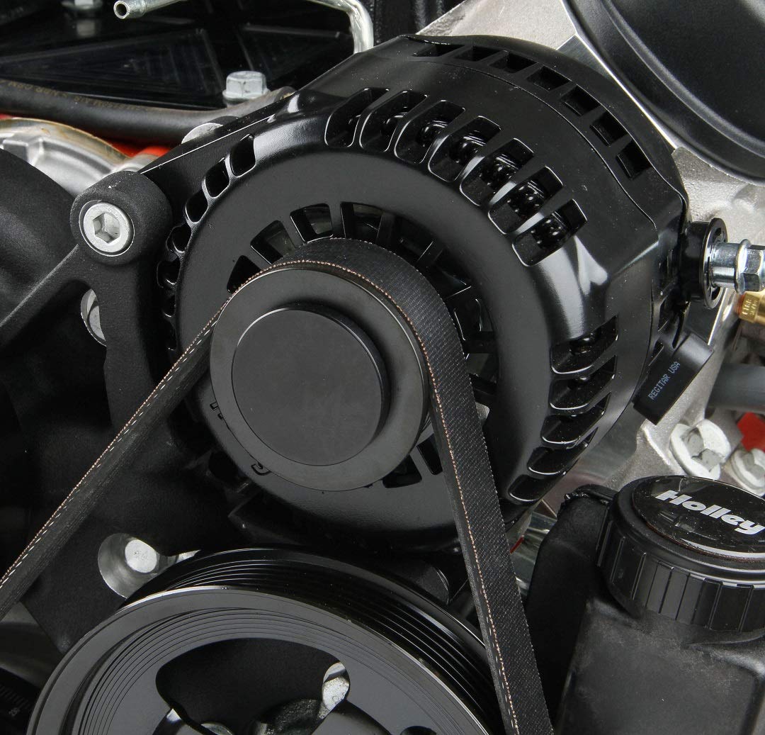 NEW HOLLEY BLACK PREMIUM MID-MOUNT LS7 COMPLETE ACCESSORY SYSTEM W/ SD7 A/C COMPRESSOR,ALTERNATOR,P/S PUMP,TENSIONER,SFI CERTIFIED DAMPER W/BILLET CRANK PULLEY,COMPATIBLE WITH GM LS ENGINES