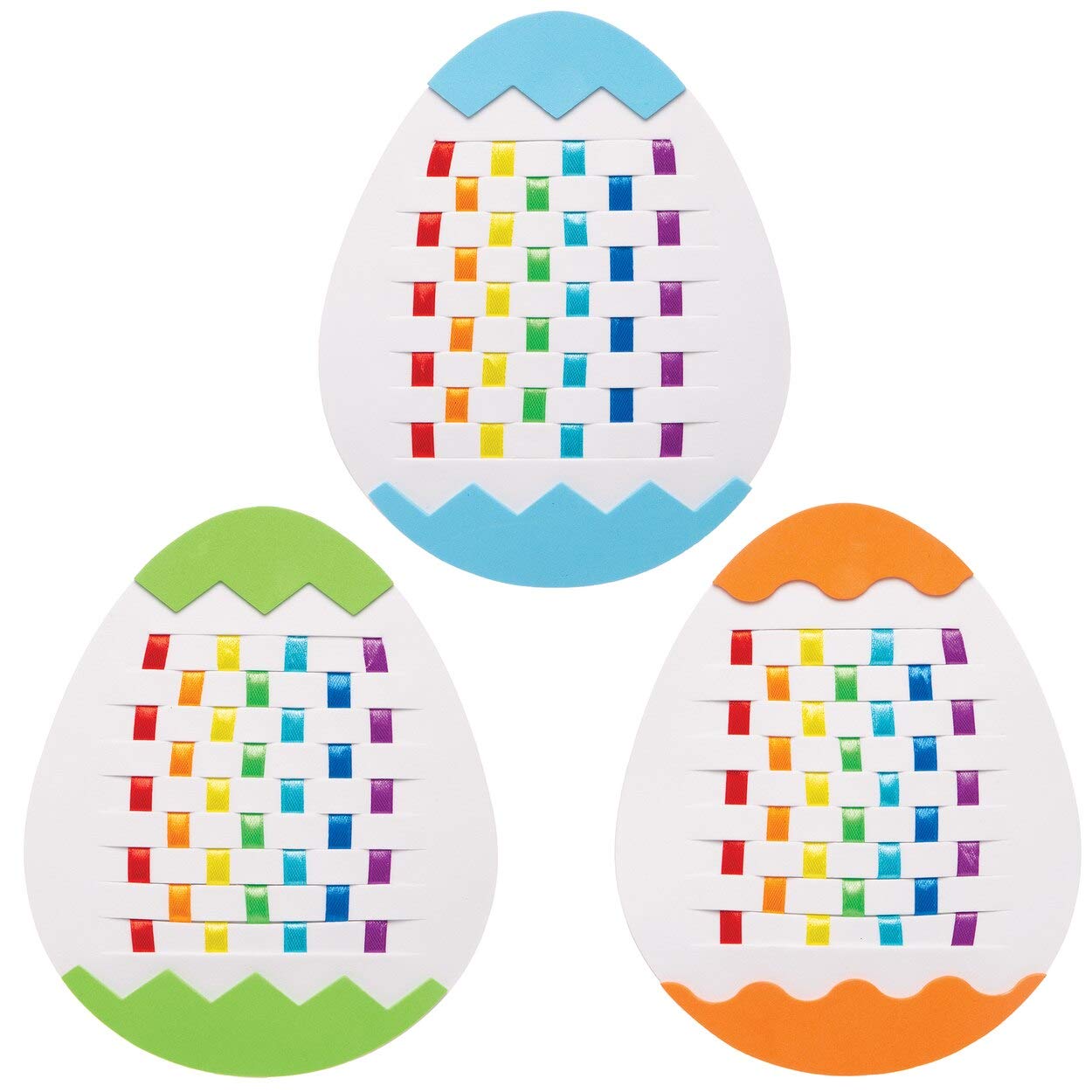 Baker Ross AT424 Easter Egg Weaving Kits - Pack of 6, Creative Art and Craft Supplies for Kids to Make and Decorate