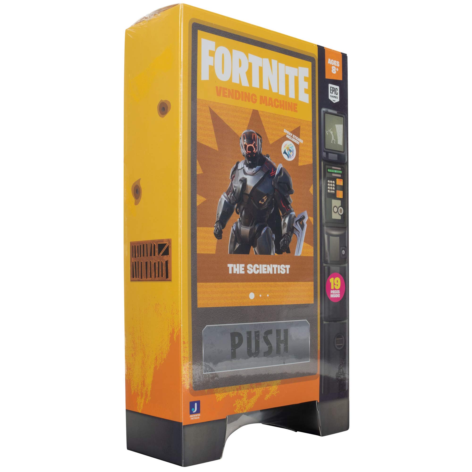 FORTNITE Vending Machine, Includes Highly-Detailed and Articulated 4-inch The Scientist Figure, Weapons, Back Bling, Building Materials, More Outfits Dropping Soon