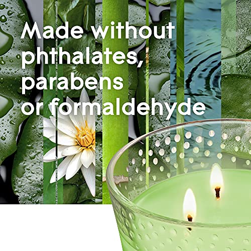 Glade Candle Bamboo & Waterlily Bliss, Fragrance Candle Infused with Essential Oils, Air Freshener Candle, 3-Wick Candle, 6.8 Oz